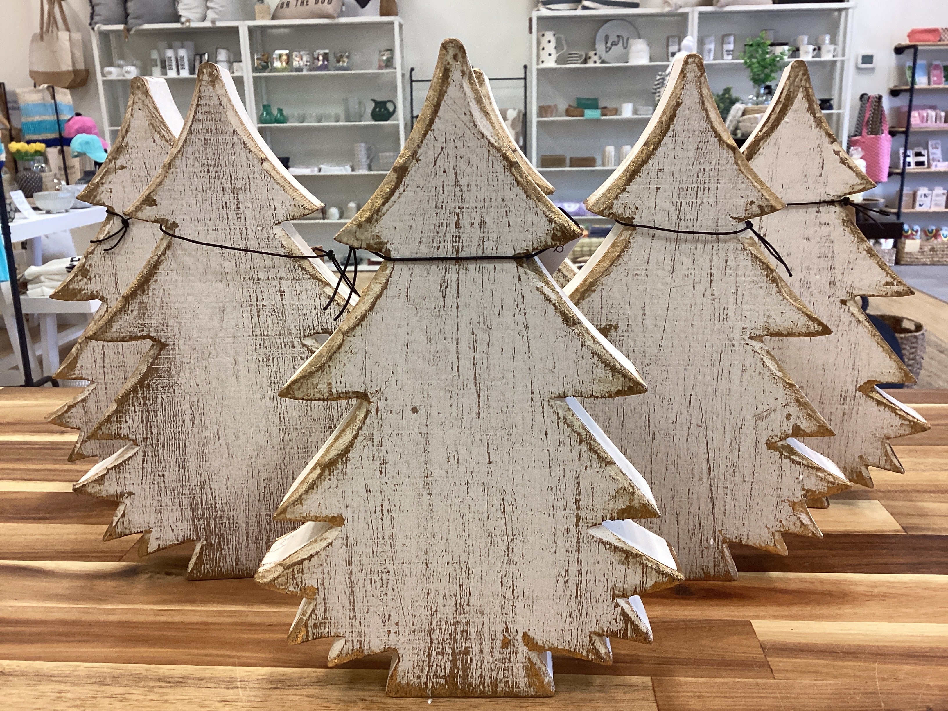 Distressed white wooden tree – chara